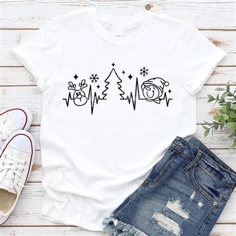 White Christmas Heartbeat Snowman Christmas Tree Funny