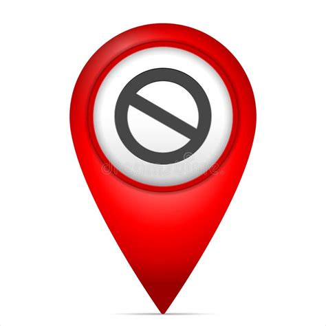 Map Marker With Prohibition Symbol Stock Vector Illustration Of Travel Direction 103670615