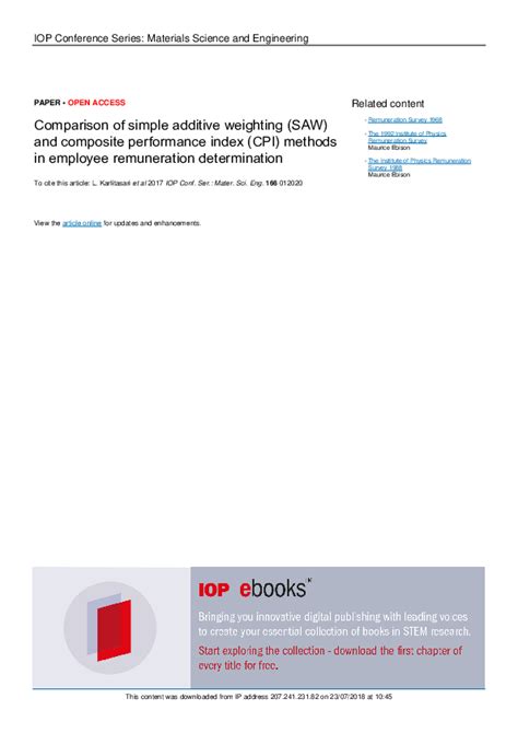 Pdf Comparison Of Simple Additive Weighting Saw And Composite Performance Index Cpi