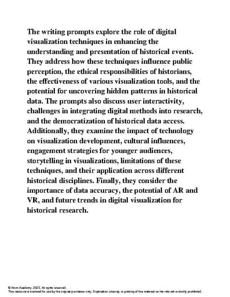 20 Writing Prompts Digital Visualization Techniques For Historical