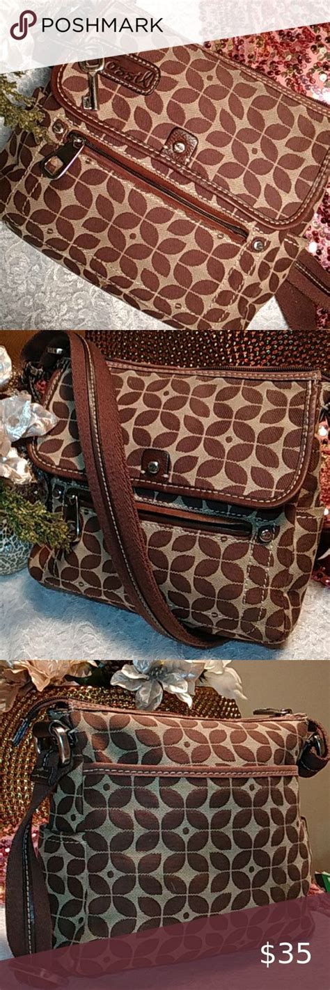 Fossil Fabricandleather Crossbody Bag Pink Crossbody Bag Vintage