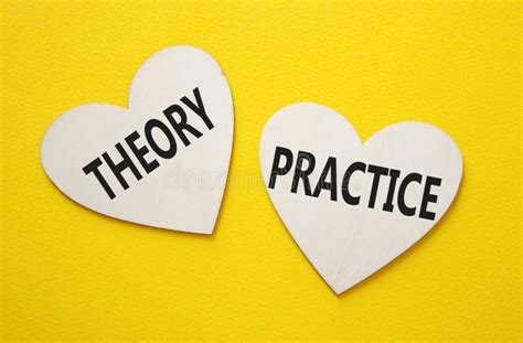 Theory Or Practice Symbol Concept Word Theory Or Practice On Wooden Hearts Beautiful Yellow