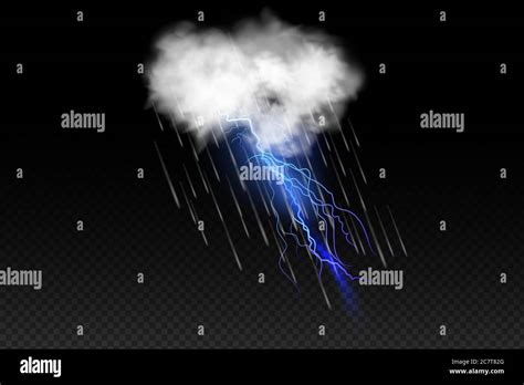 Sparkling Lightning On Black Background Bright Lighting Effects Stock