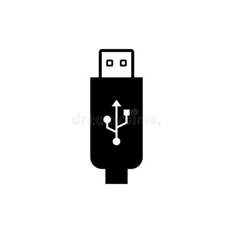 Usb Plug Icon Usb Connector Symbol Data Transfer Computer Usb Drive Symbol Stock Illustration