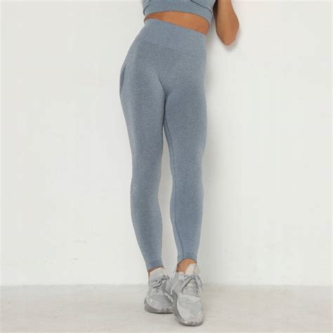 Legginsy sportowe push up wysoki stan fitness szary Odzież sportowa