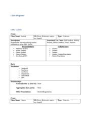 CIS339 Lab3 YourName Class Diagram CRC Cards Front Class Name