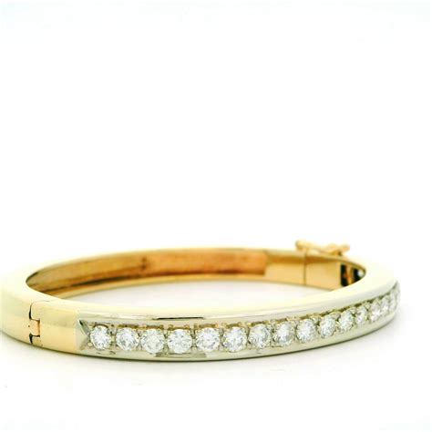 14k Yellow Gold Diamond Bangle Timekeepersclayton