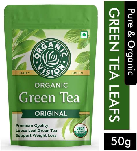 Organic Vision Whole Leaf Classic Green Tea Loose Leaves Natural