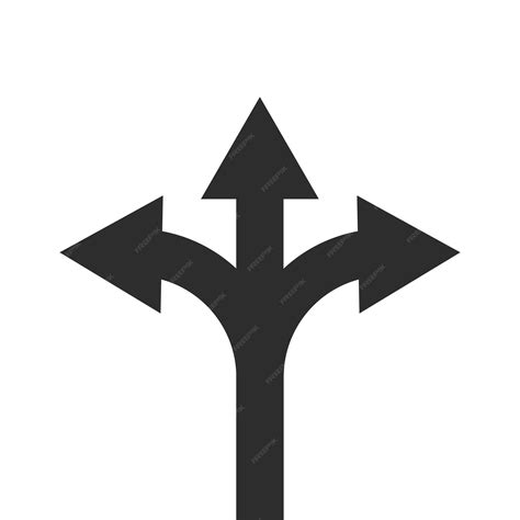 Premium Vector Three Way Arrow Sign Road Direction Concept Vector Illustration