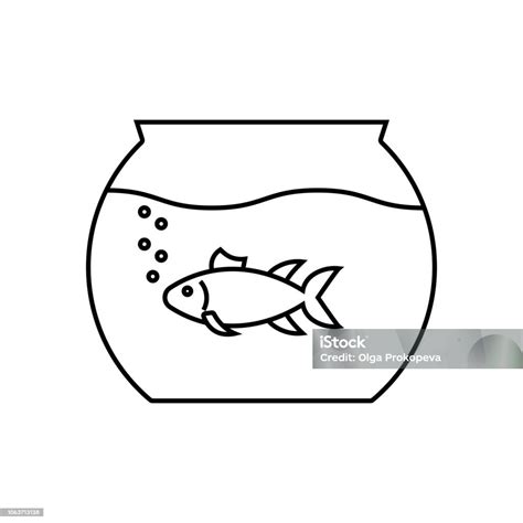 水族館線性圖示細線插圖養魚魚缸等高線符號向量隔離輪廓繪圖向量圖形及更多外型圖片 外型 金魚缸 單線 Istock