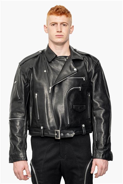 Rick Owens Cropped Jumbo Bauhaus Stooges Leather Jacket Suus
