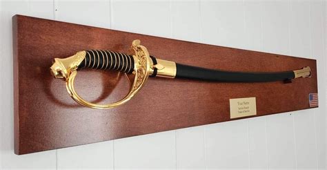 Marine Nco Sword Display Handmade Wooden Military Sword Display