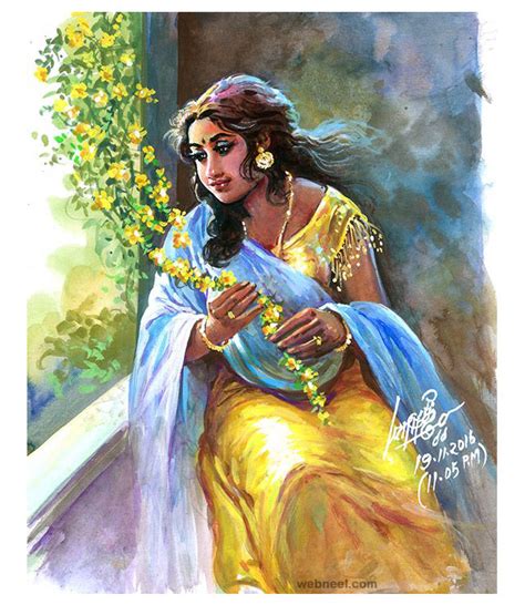 20 Beautiful Tamilnadu Paintings By Famous Artist Maruthi Indian