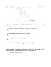 Week 1 Quiz Part 2 Docx Part 2 Of 3 PPC 1 Production Possibilities Curve Military And