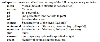 Collapsing Data In Stata HKT Consultant