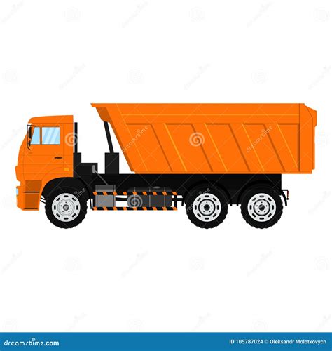 Vector Tipper Truck Dump Vehicle Isolated On White Background Stock