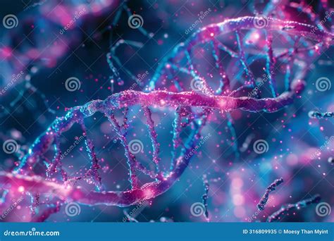 Ultra Realistic Scientific Micrograph Of A Double Helix Dna Stock Illustration Illustration Of