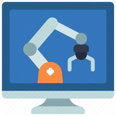 Computer Controlled Robot Arm Assembly Industry Icon Download On
