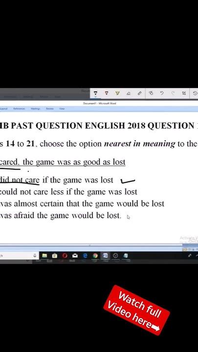 Synonym For All He Cared And He Did Not Care Jamb English Youtube
