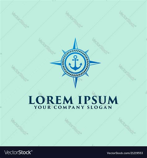 Nautica Compass Logo Design Concept Template Vector Image
