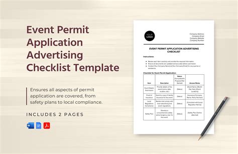 Application Checklist Template In Word Pages PDF Google Docs
