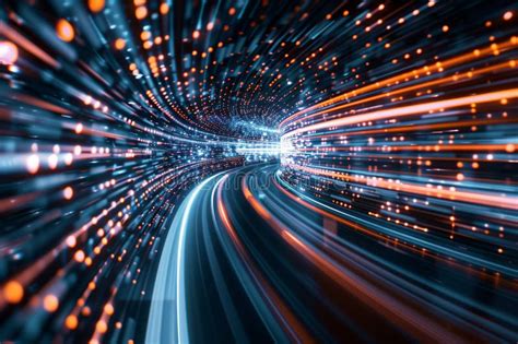 Abstract View Of A Stream Of Computer Data And Binary Code Stock