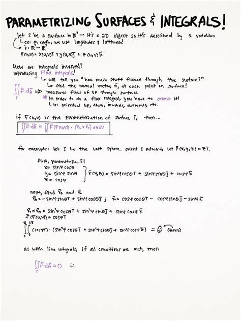 Studying With Jessie Parametrizing Surfaces And Flux Integrals