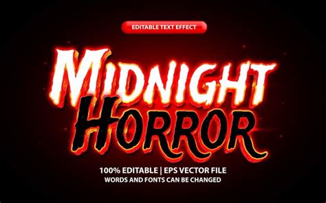Premium Vector Midnight Horror Editable Text Effect Style