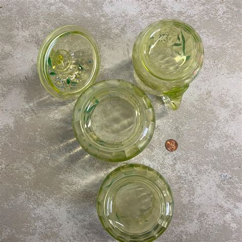 Vintage Uranium Glass Set