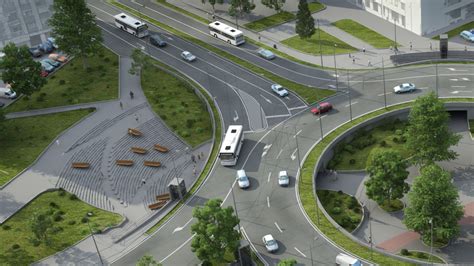 Кръгово кръстовище на бул Цар Освободител и бул Липник гр Русе Ecp