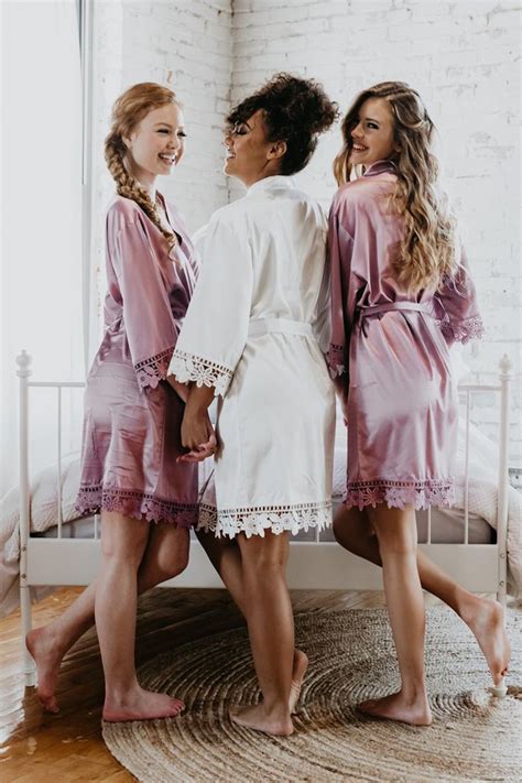 Satin And Lace Robes Bridesmaid Robes Satin Bridesmaids Robes Pretty Robes