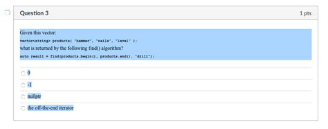 Solved Question Pts Given This Vector Vector Products Chegg