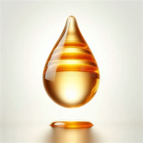 A Drop Of Honey Glistening On White Background Capturing Its Rich