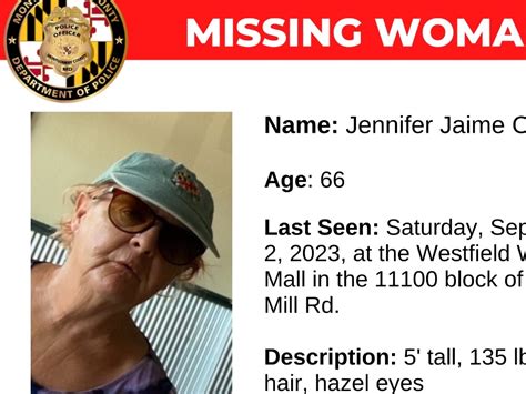 Missing 66 Year Old Woman Last Seen Sept 2 At Wheaton Mall Wheaton