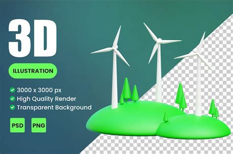 Premium Psd Windmill 3d Icon Illustrations