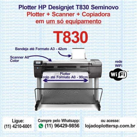 Plotter Usada Hp Designjet T830 Plotter Scanner Copiadora