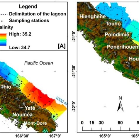 Surface Distribution Maps Of The Surface Water Salinity A And Download Scientific Diagram