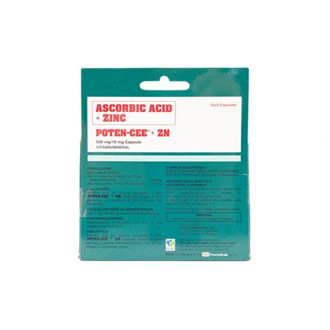 Poten Cee® Zn 500mg 10mg Capsule