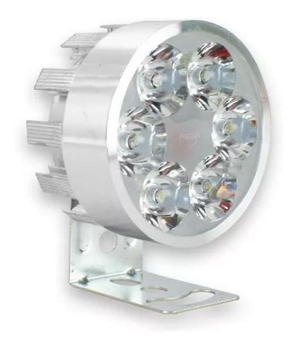 Faro 6 Led Redondo 12w Auto Moto Funcion Fijo Y Estrobo MercadoLibre