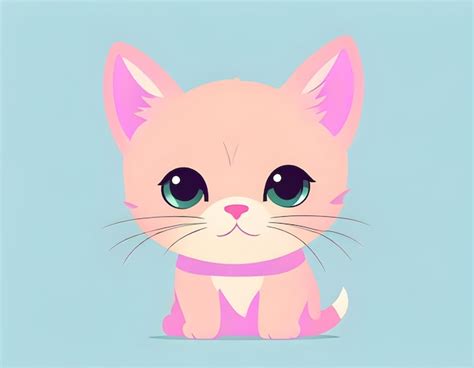 Premium Ai Image Cute Cat Cartoon 2d Illustration