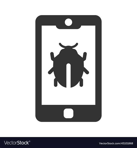 mobile bug icon royalty free vector image vectorstock