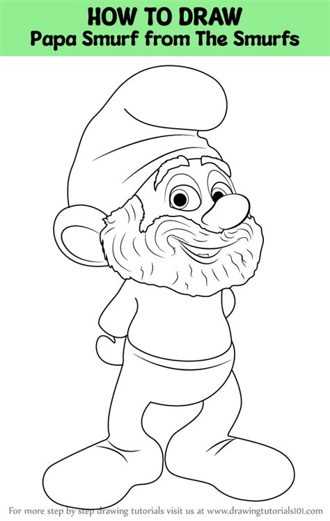 How To Draw Papa Smurf From The Smurfs The Smurfs Step By Step Drawingtutorials