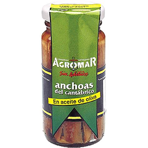 Filetes De Anchoa En Aceite De Oliva Frasco 60 G Neto Escurrido