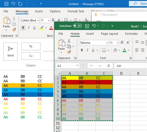 outlook copy paste from excel problem microsoft community hub