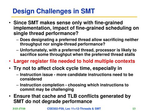 Ppt Cse 502 Graduate Computer Architecture Lec 12 13 Threading And Simultaneous Multithreading