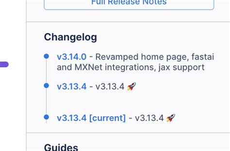 Remove Current Release Duplication From The Changelog Section On The