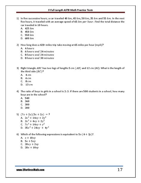5 Full Length Astb Math Practice Tests The Practice You Need To Ace The Astb Math Test
