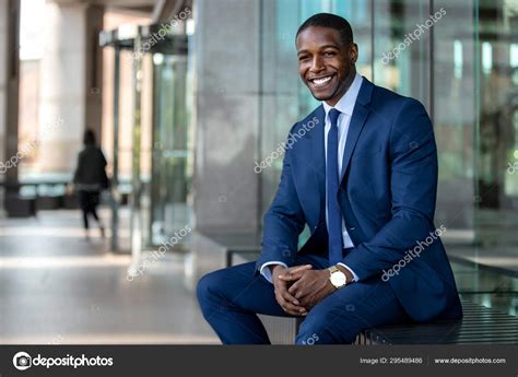 Powerful Stance Portrait Successful Accomplished African American Ceo Businessman Financial