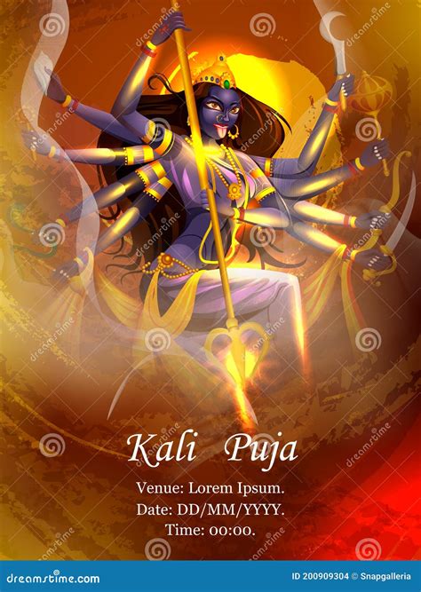Goddess Kali Puja Celebration During Diwali Festival Of India Stock