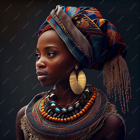 Premium Photo Portrait Realistic Graphics Of An African Woman With